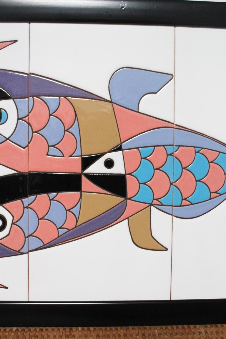 1970s Pair of César Manrique Fish Abstract Tile Paintings at 1stDibs ...