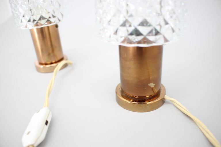 1970s Pair of Copper Table Lamps by Kamenický Šeno, Czechoslovakia For ...