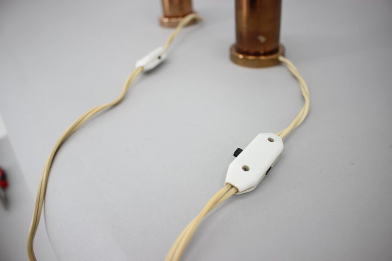 1970s Pair of Copper Table Lamps by Kamenický Šeno, Czechoslovakia For ...
