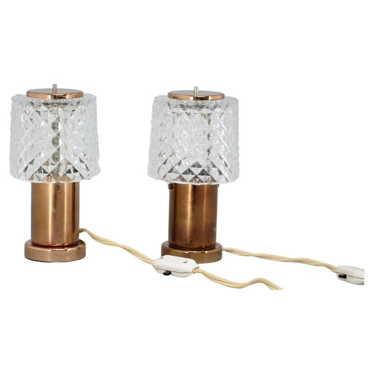 1970s Pair of Copper Table Lamps by Kamenický Šeno, Czechoslovakia For ...