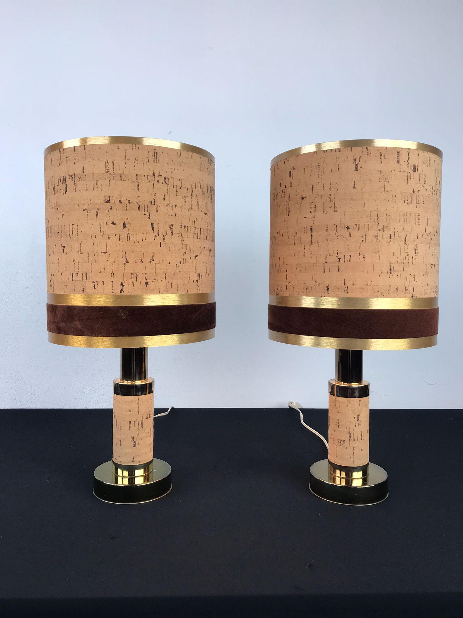 Pair of Cork Table Lamps For Sale at 1stDibs | vintage cork lamp, cork ...