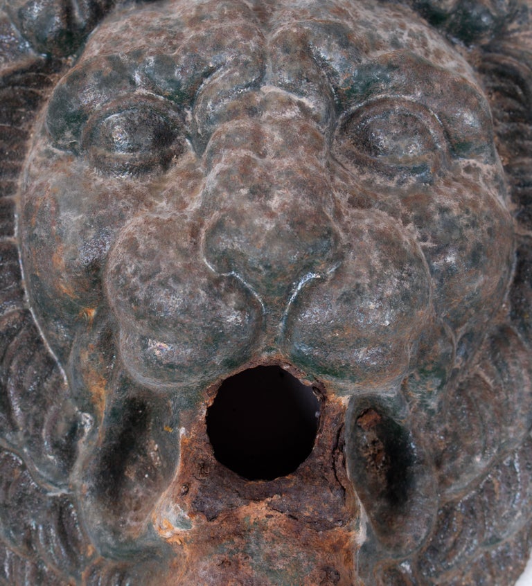 1970s Pair of French Cast Iron Lion Head Water Spouts at 1stDibs