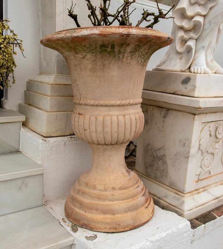 1970s Pair of Handmade Ceramic Flowerpots in Classic Style For Sale at ...