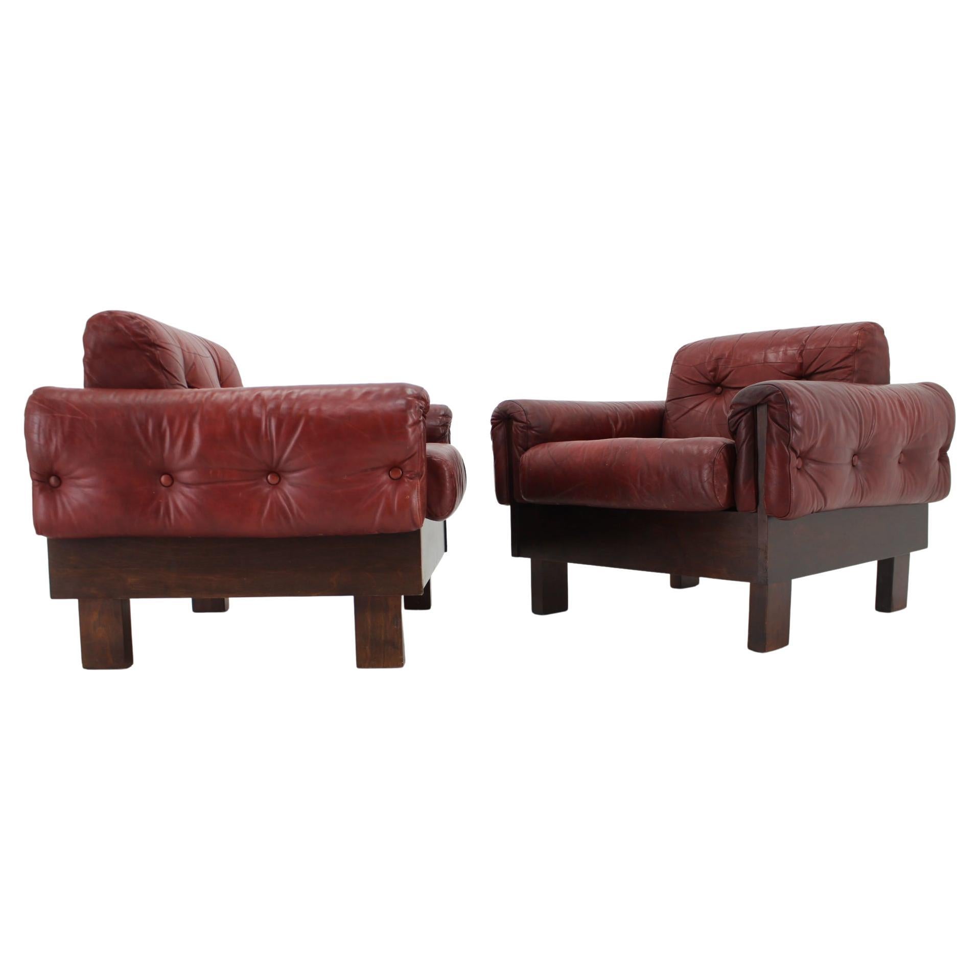 Pair of Leather Chairs Designed by Tim Bates for Pieff, England, circa ...