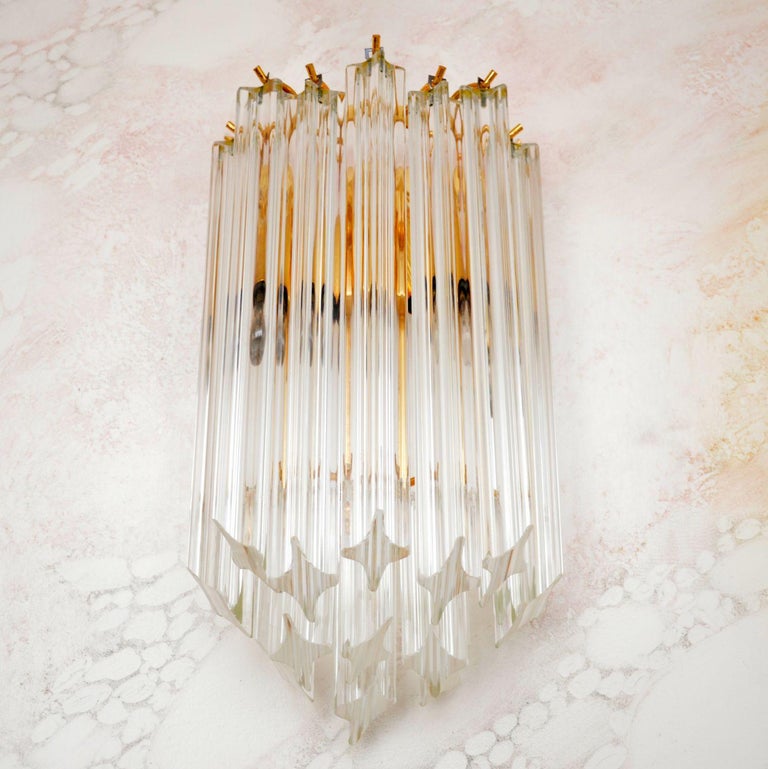 1970's Pair of Murano Glass Wall Sconce Lamps by Paulo Venini For Sale ...