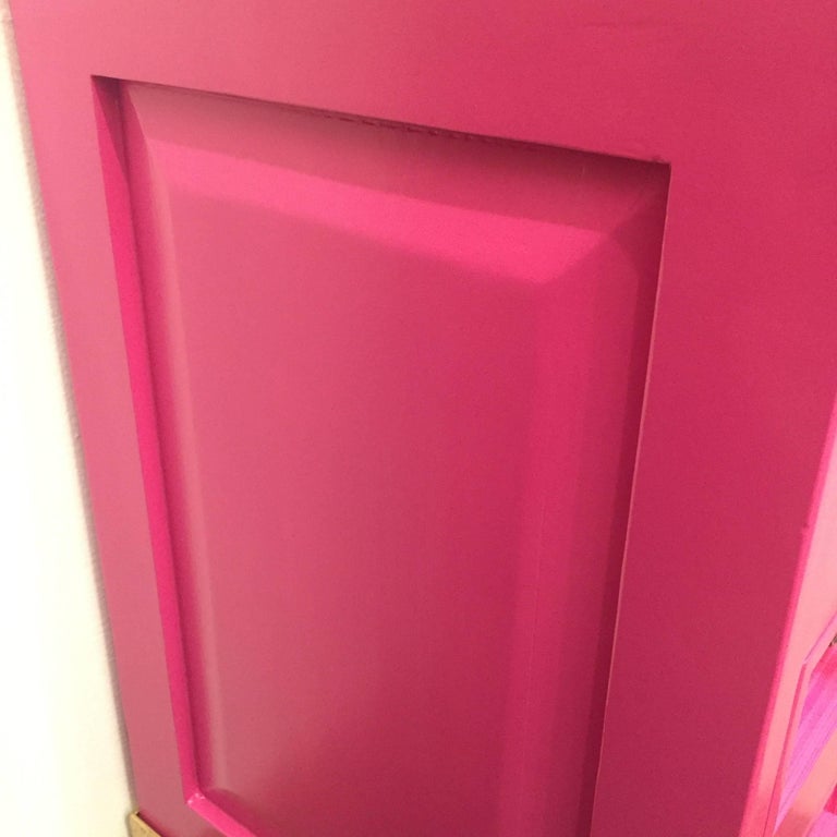 1970s Pink Lacquered Cabinet at 1stDibs
