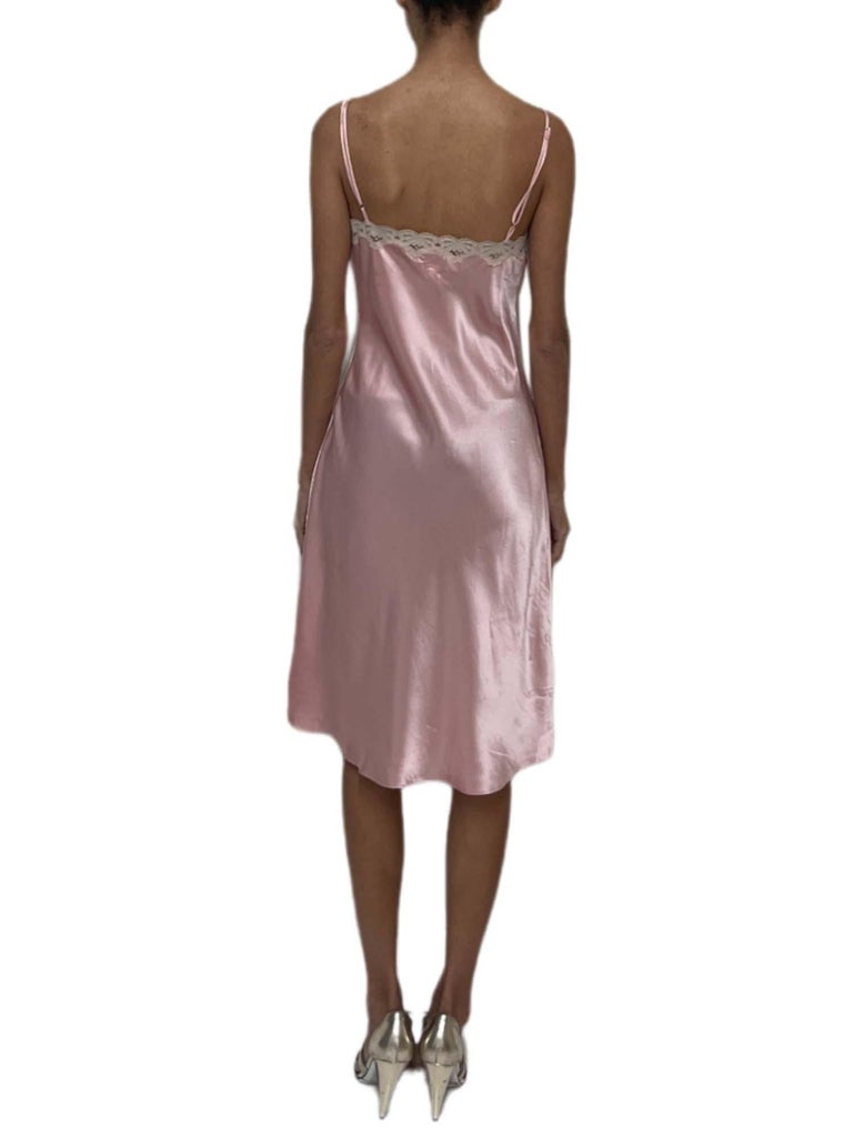 1970S Pink Polyester and Lace Slip For Sale at 1stDibs