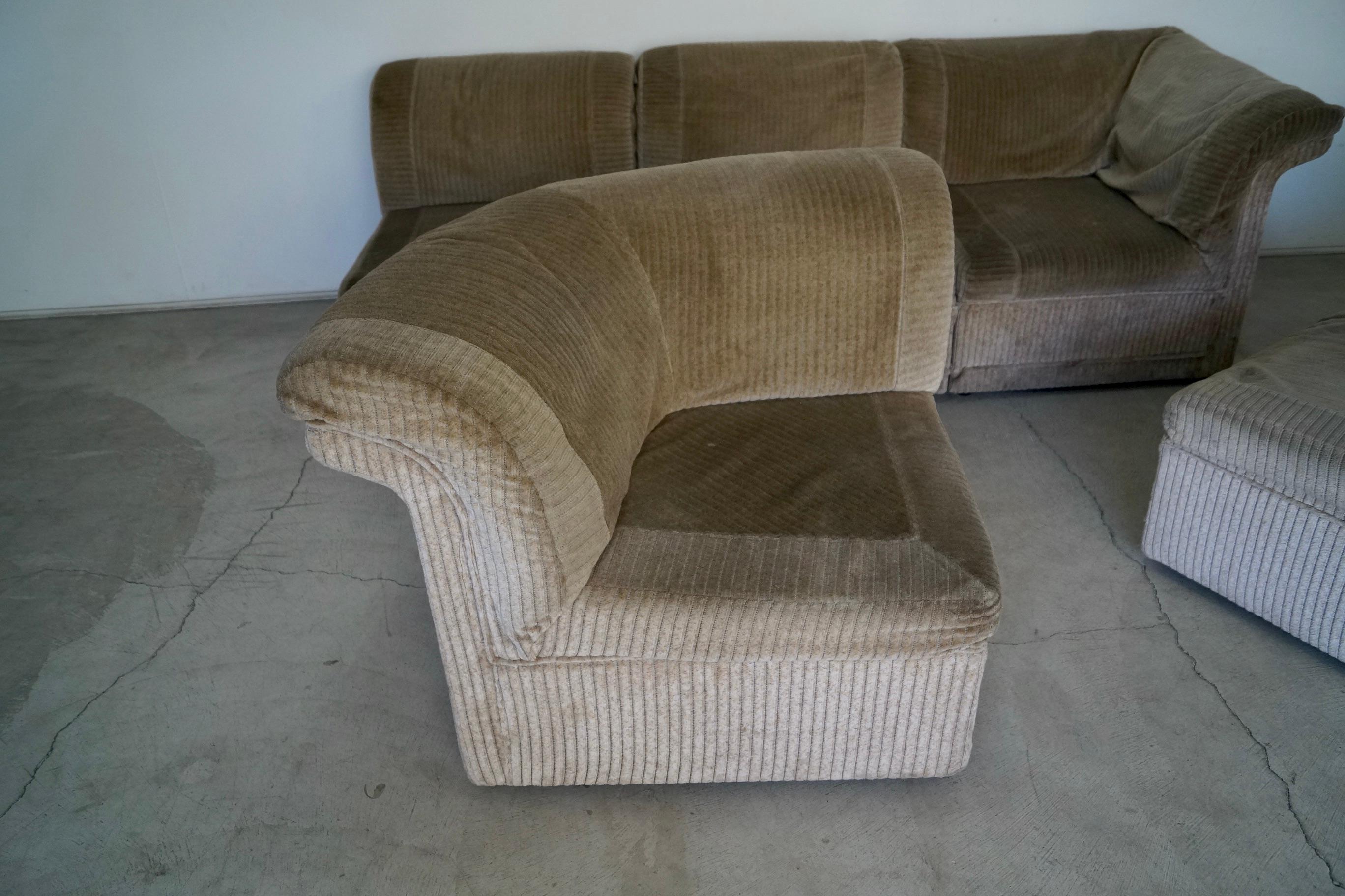 1970s Postmodern 6-Piece Modular Sectional Sofa For Sale at 1stDibs