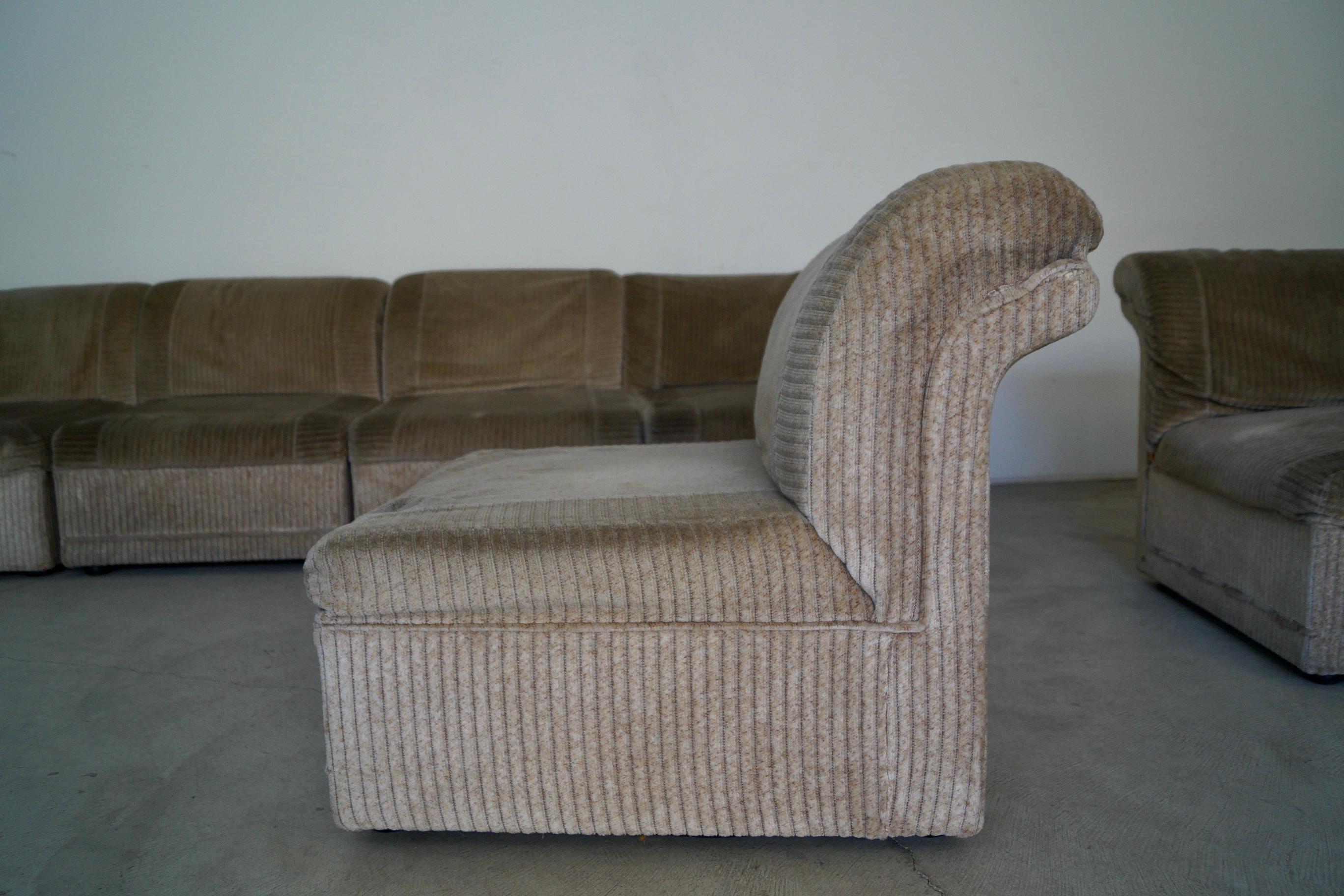 1970s Postmodern 6-Piece Modular Sectional Sofa For Sale at 1stDibs