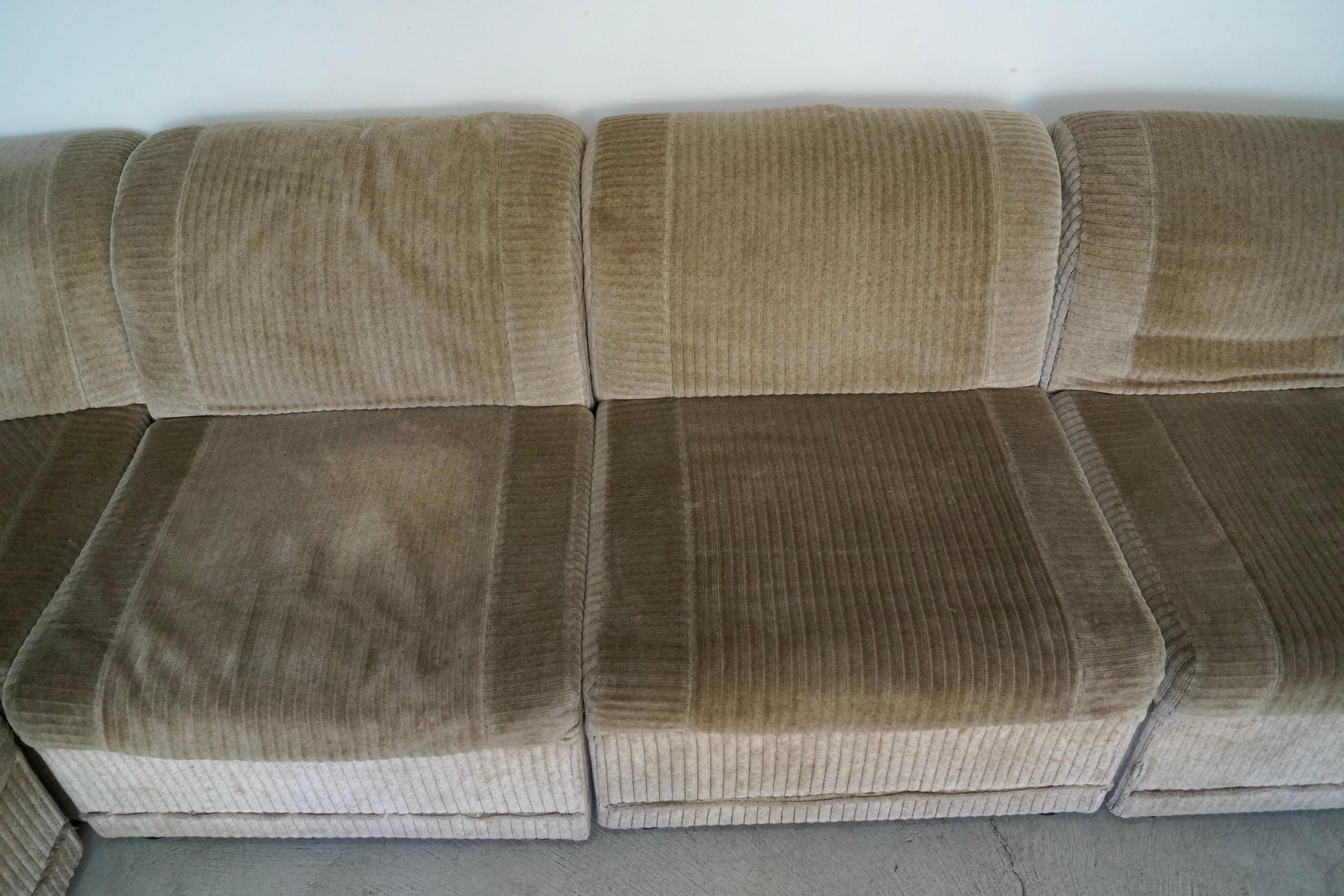 1970s Postmodern 6-Piece Modular Sectional Sofa For Sale at 1stDibs