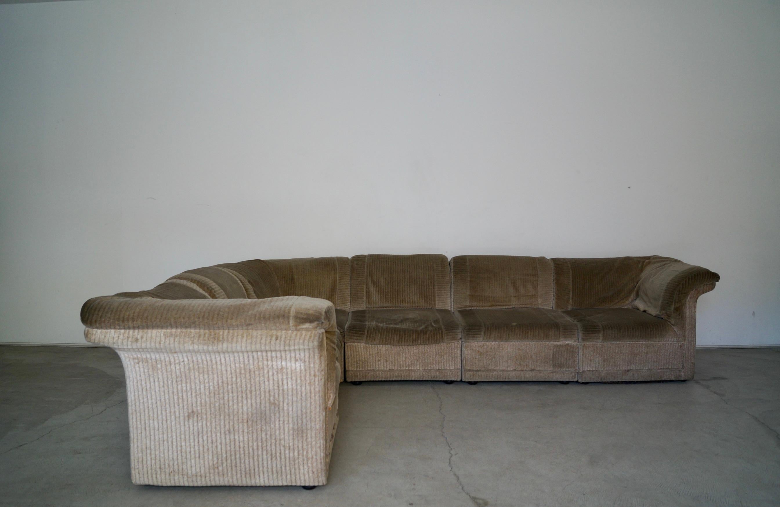 1970s Postmodern 6-Piece Modular Sectional Sofa For Sale at 1stDibs