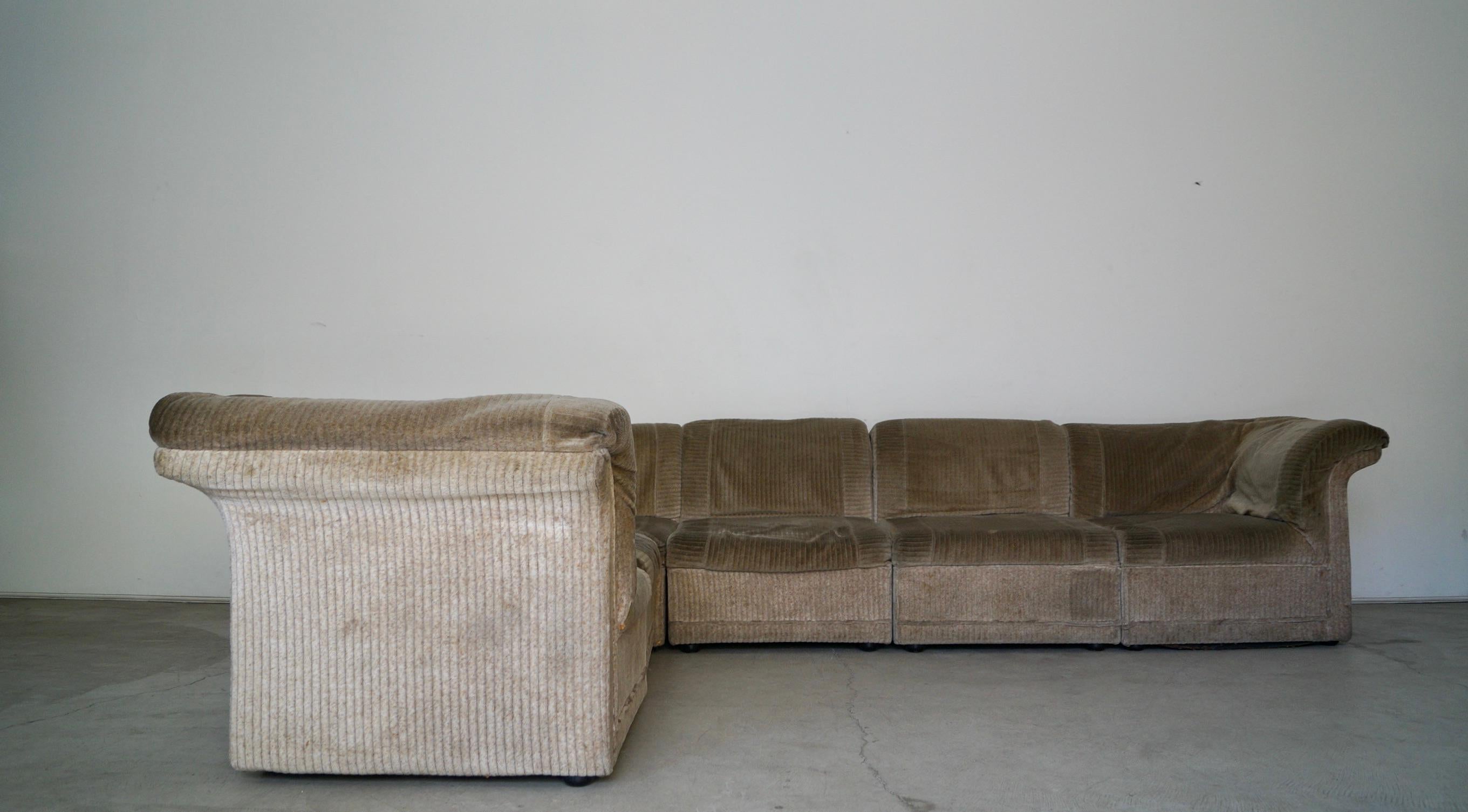 1970s Postmodern 6-Piece Modular Sectional Sofa For Sale at 1stDibs
