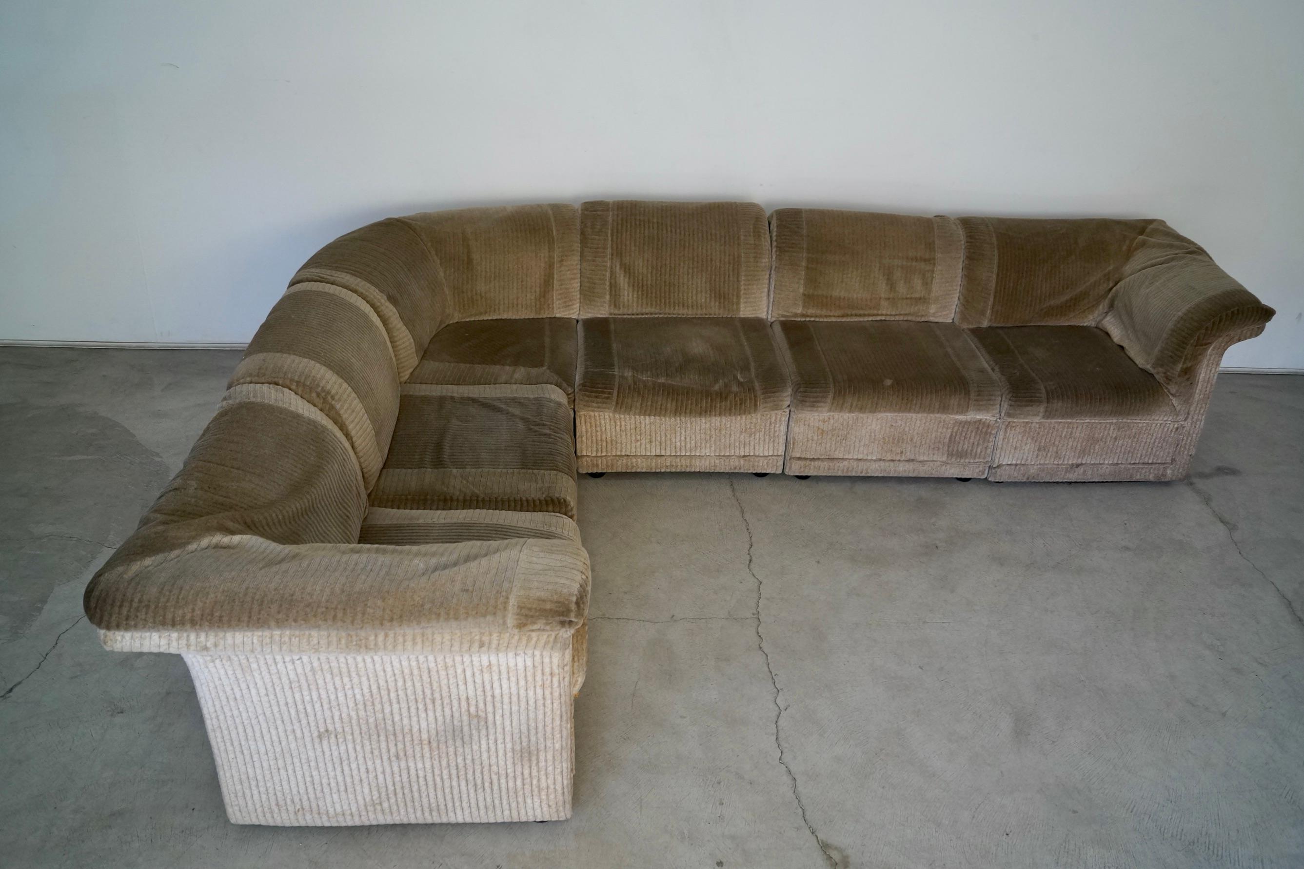 1970s Postmodern 6-Piece Modular Sectional Sofa For Sale at 1stDibs