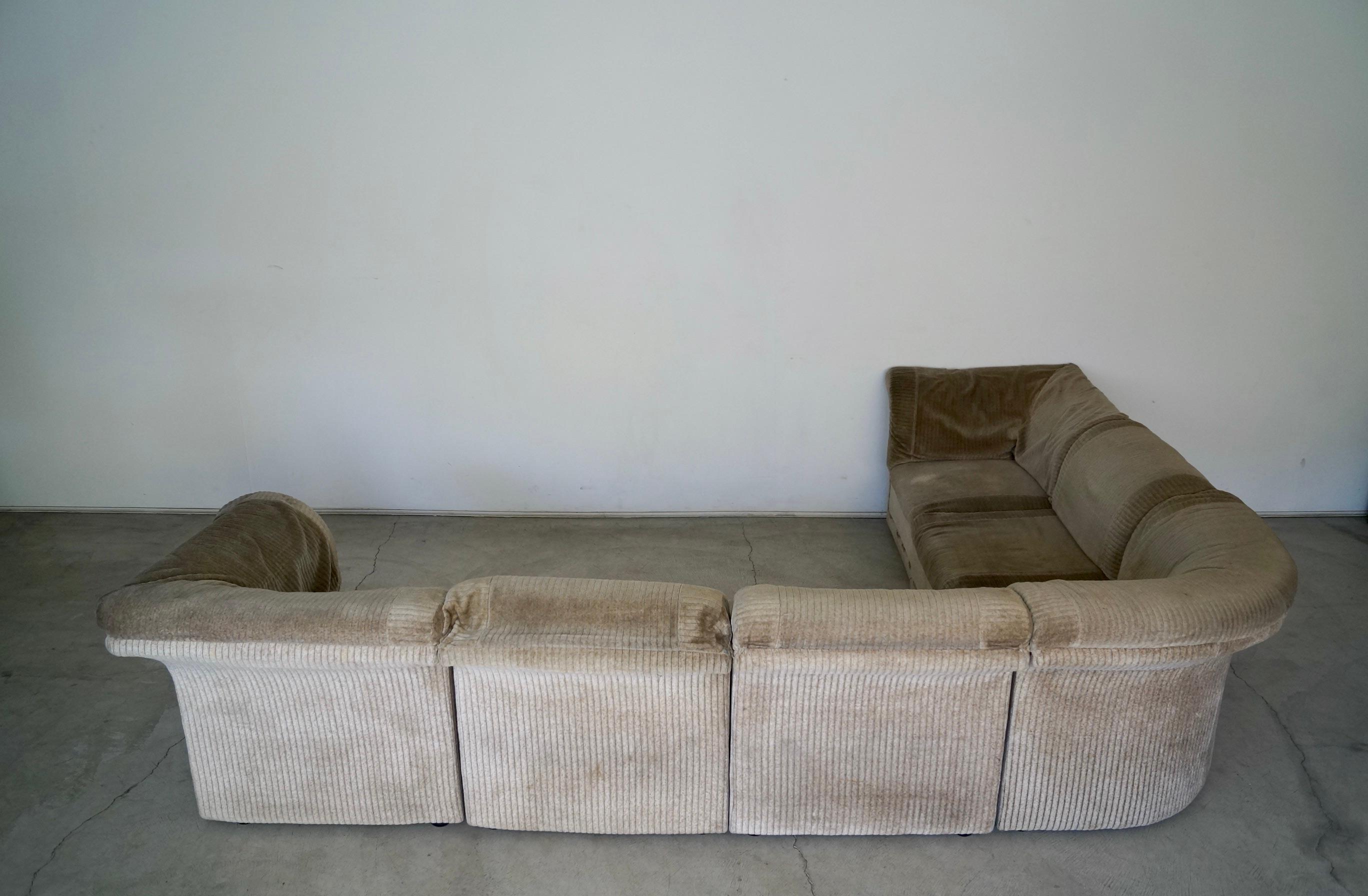 1970s Postmodern 6-Piece Modular Sectional Sofa For Sale at 1stDibs