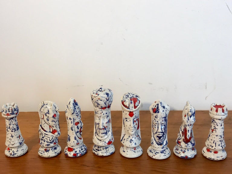 1970s Psychedelic Studio Pottery Chess Set at 1stDibs