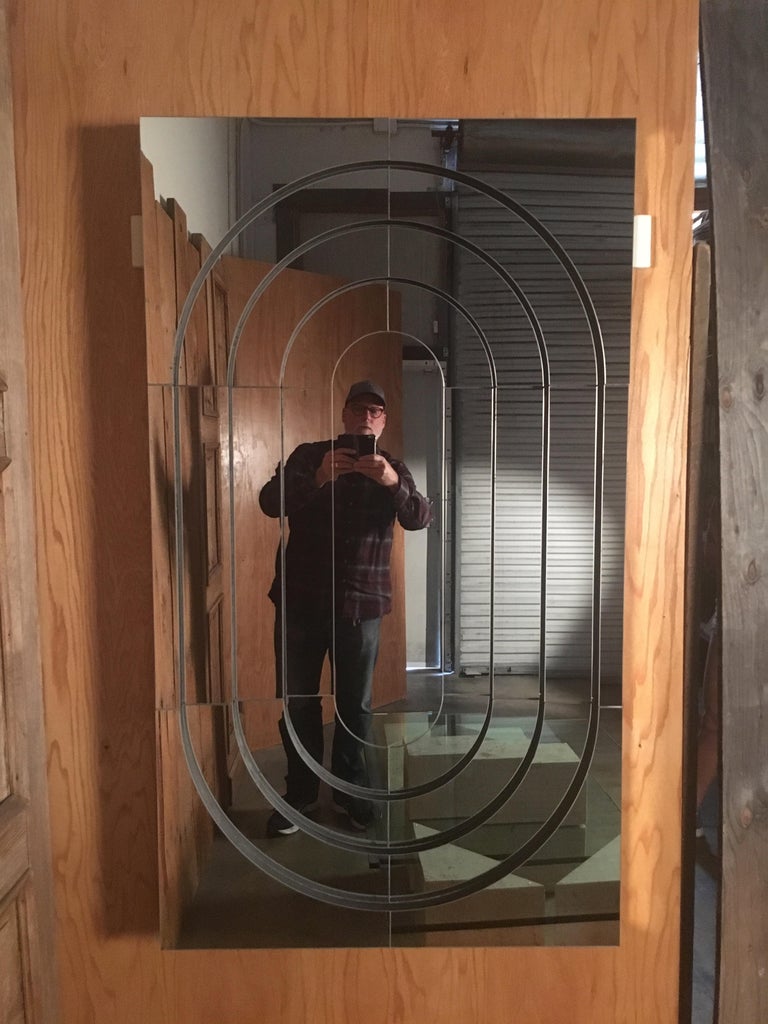 1970s Race Track Mirror For Sale at 1stdibs