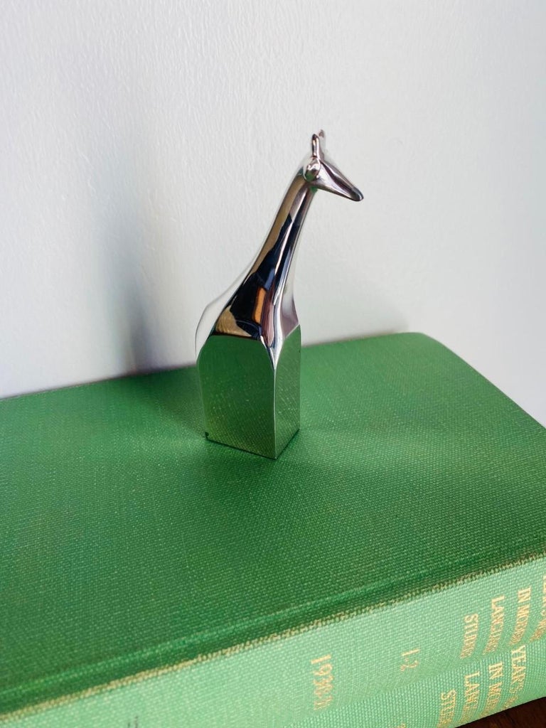 1970s Rare Giraffe Dansk Animal Paperweight Silver Plated by Gunnar ...