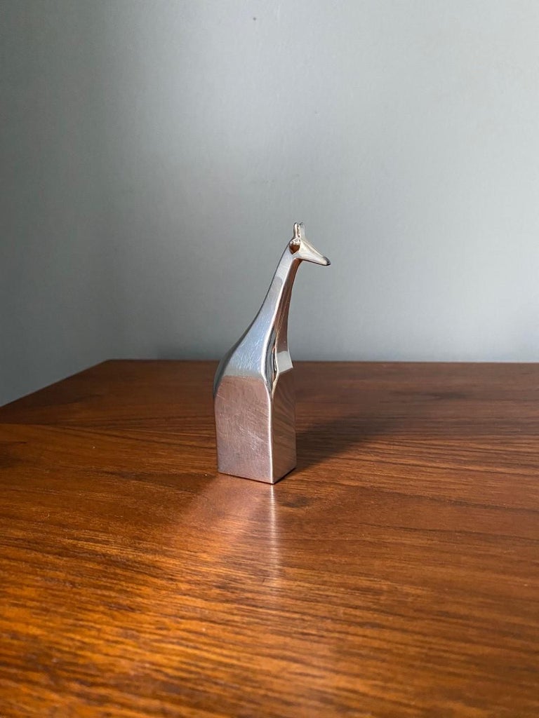 1970s Rare Giraffe Dansk Animal Paperweight Silver Plated by Gunnar ...