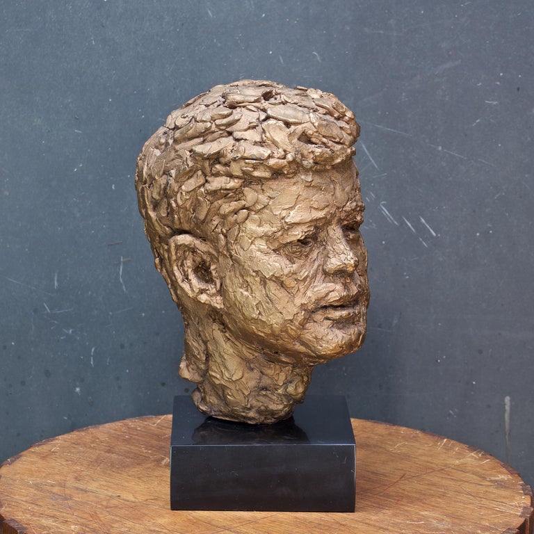 1970s Rare Large Robert Berks Sculpture John F Kennedy Bust Mid-Century ...