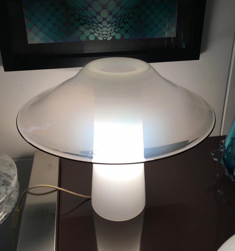 1970s Rare White Murano Glass Table Lamp by ITRE at 1stDibs
