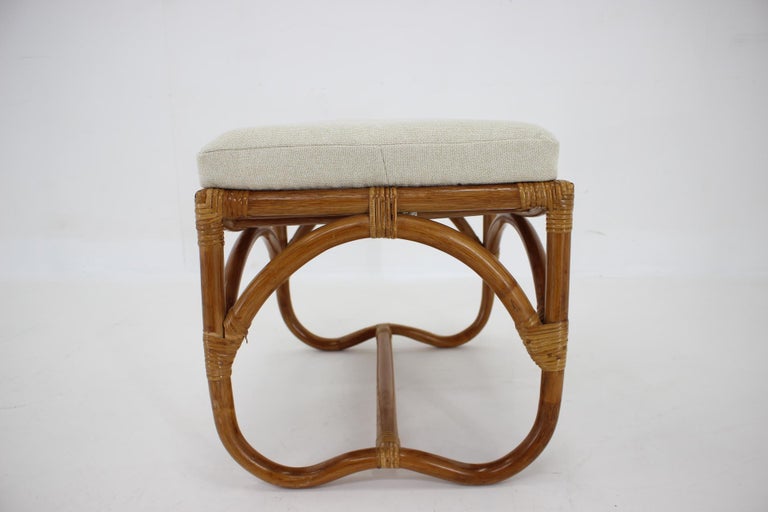 1970s Rattan Stool For Sale at 1stDibs