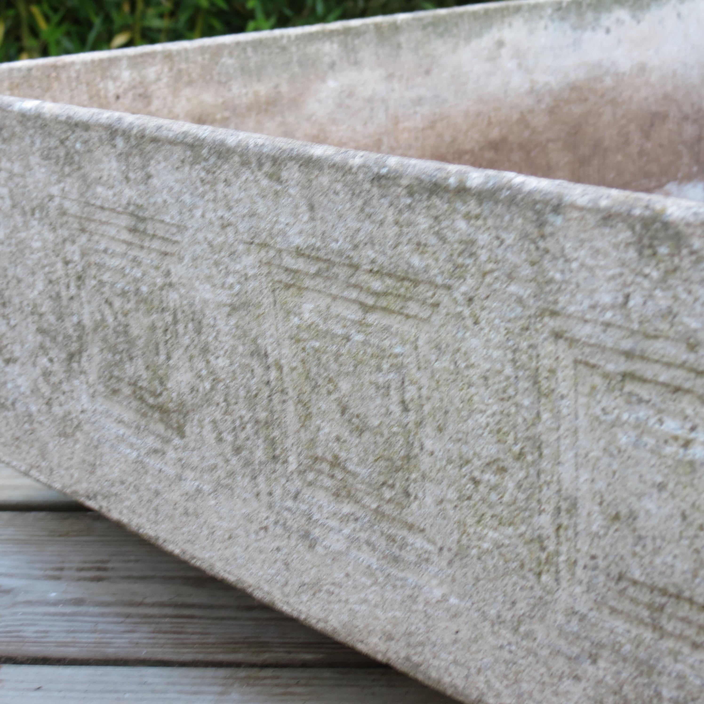 1970s Rectangular Decorative Concrete Garden Planter Willy Guhl Style ...