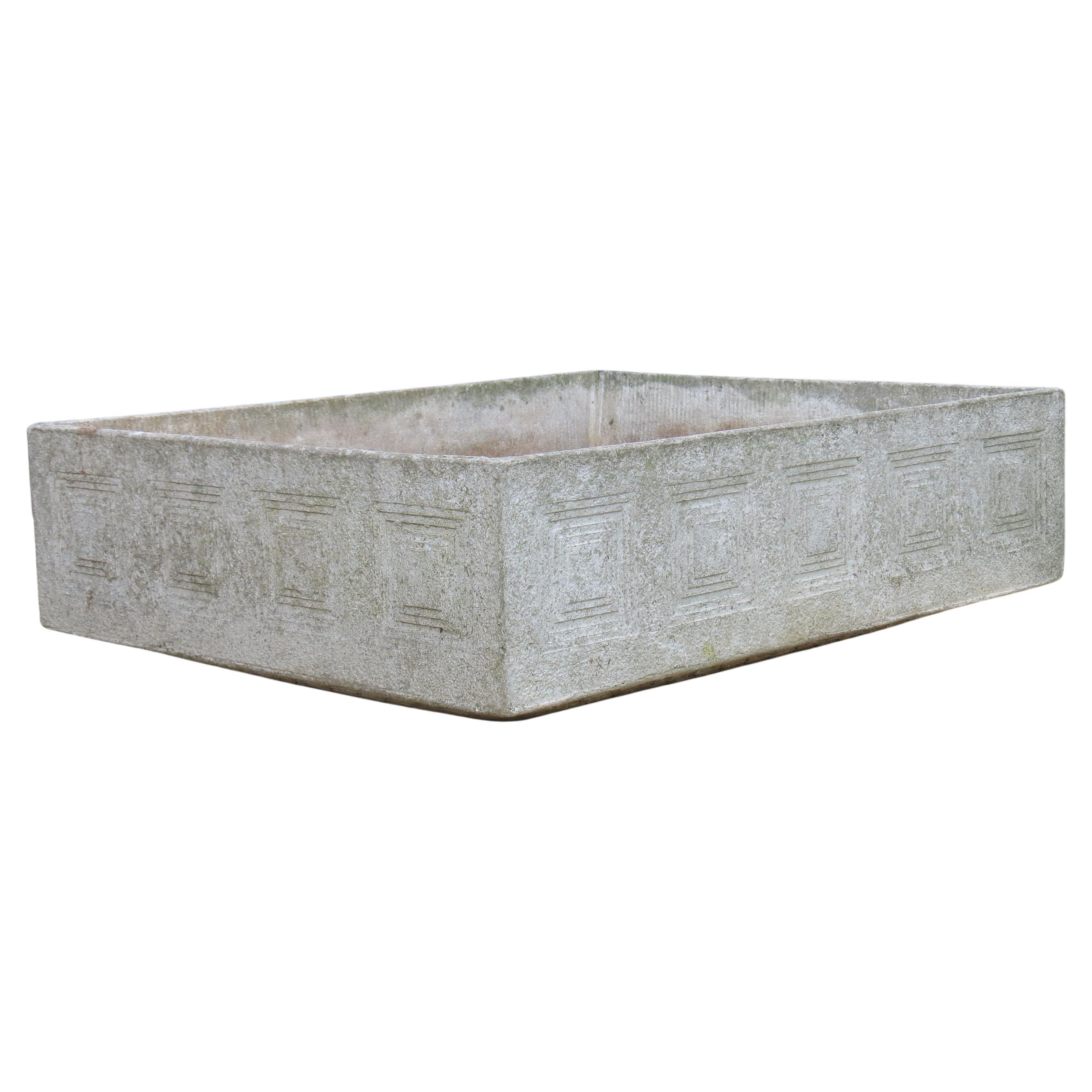 1970s Rectangular Decorative Concrete Garden Planter Willy Guhl Style ...