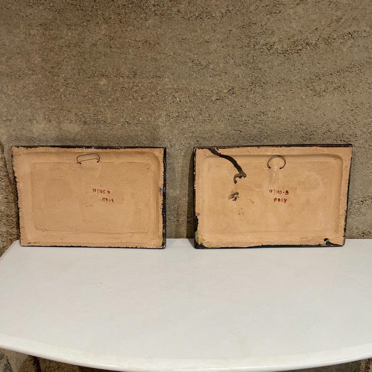 1970s Regal His and Her Italian Wall Tile Set Hand Paint Giovanni de Simone Italy For Sale at ...