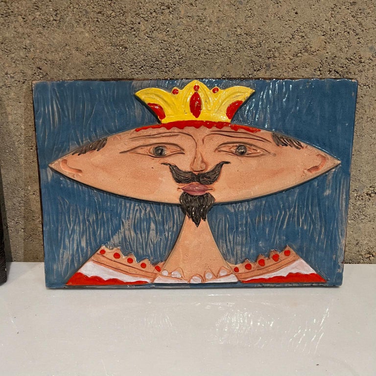 1970s Regal His and Her Italian Wall Tile Set Hand Paint Giovanni de Simone Italy For Sale at ...