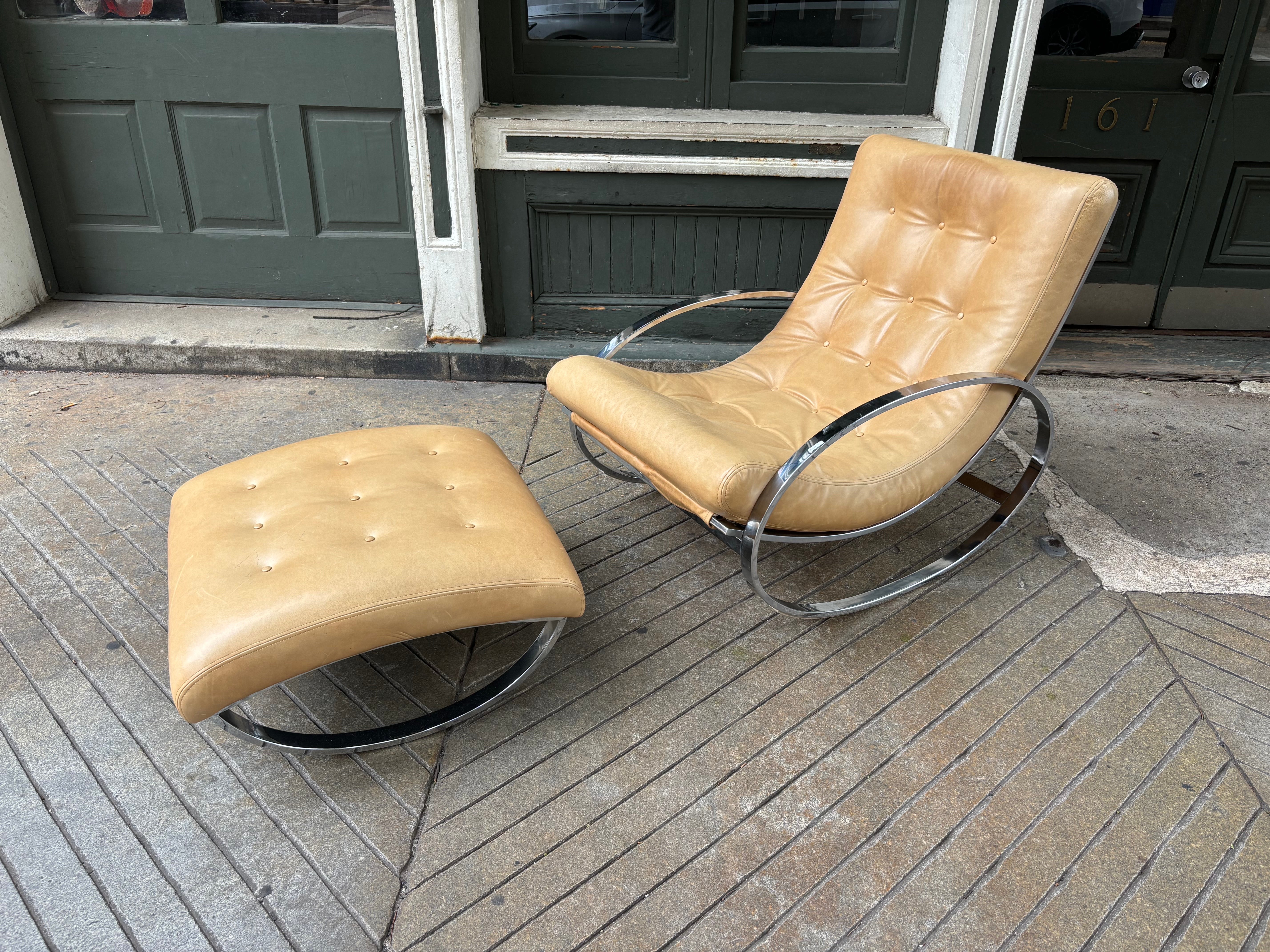 1970’s Renaldo Zeri "Ellispse" Italian Chrome Rocker For Sale at 1stDibs