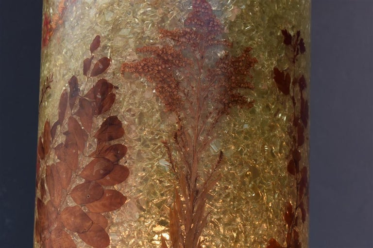 1970s Resin Lamp Butterfly Ceramic Inclusion by Accolay For Sale at 1stDibs