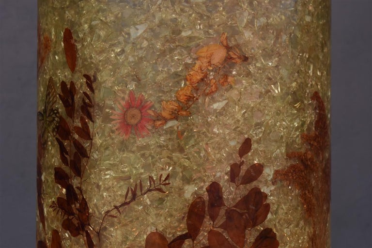 1970s Resin Lamp Butterfly Ceramic Inclusion by Accolay at 1stDibs