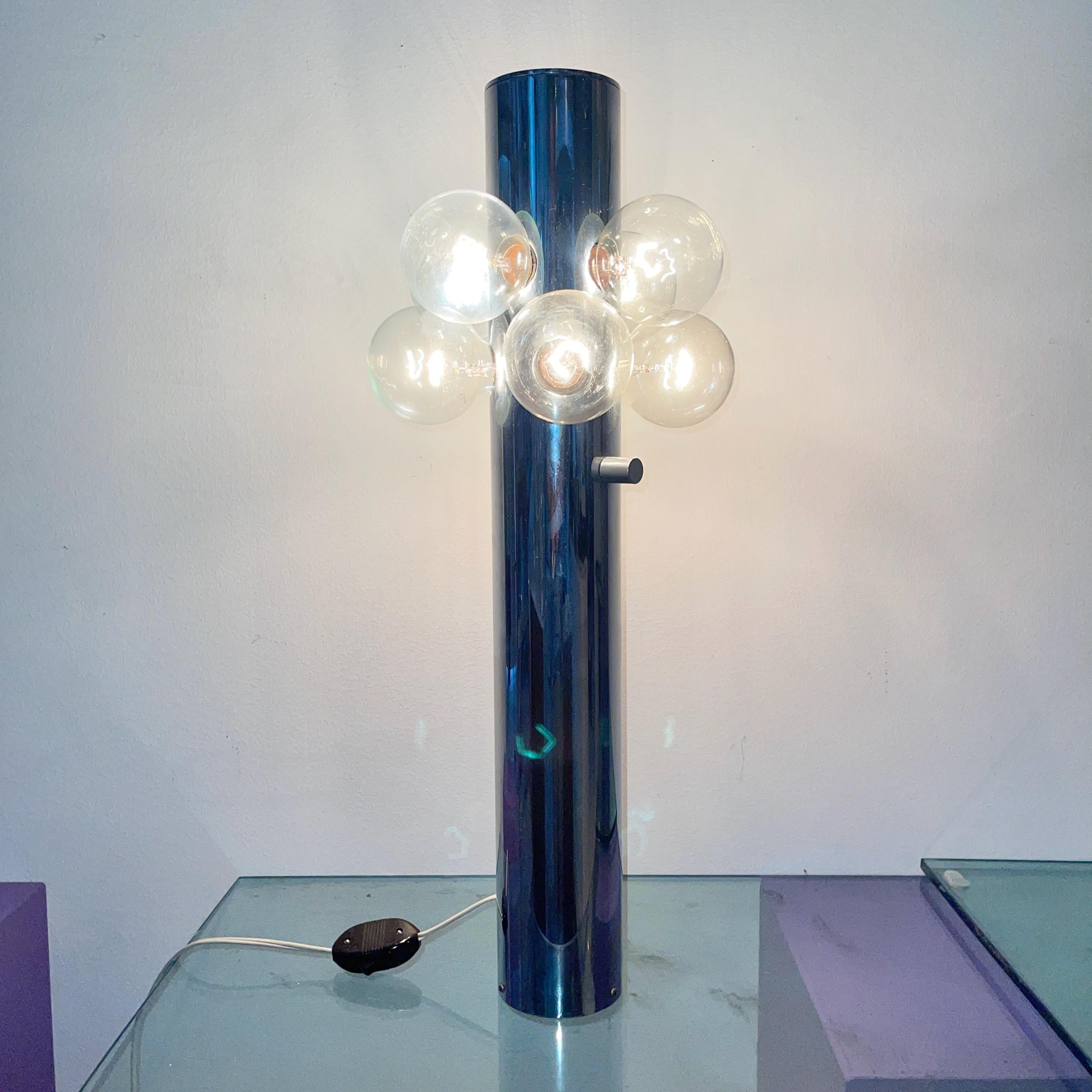 1970's Robert Sonneman Chrome Table Lamp For Sale at 1stDibs