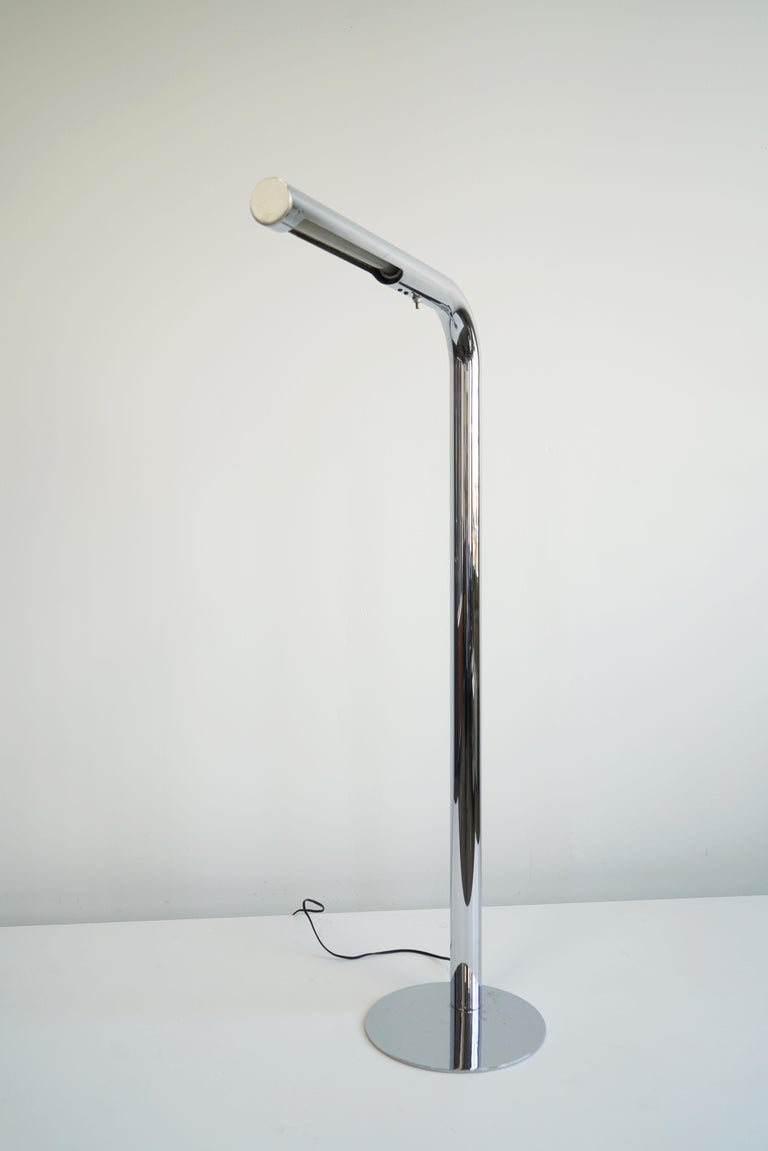 1970's, Robert Sonneman Chrome Tube Floor Lamp Reading Light For Sale ...