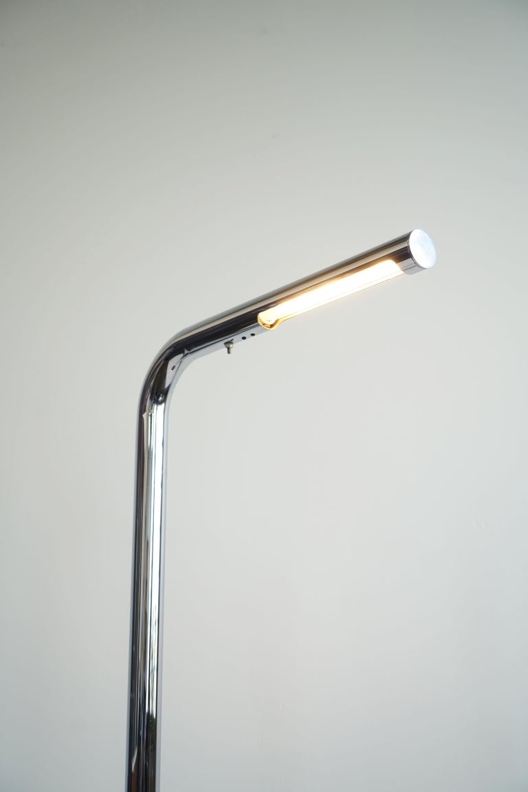 1970's, Robert Sonneman Chrome Tube Floor Lamp Reading Light For Sale ...