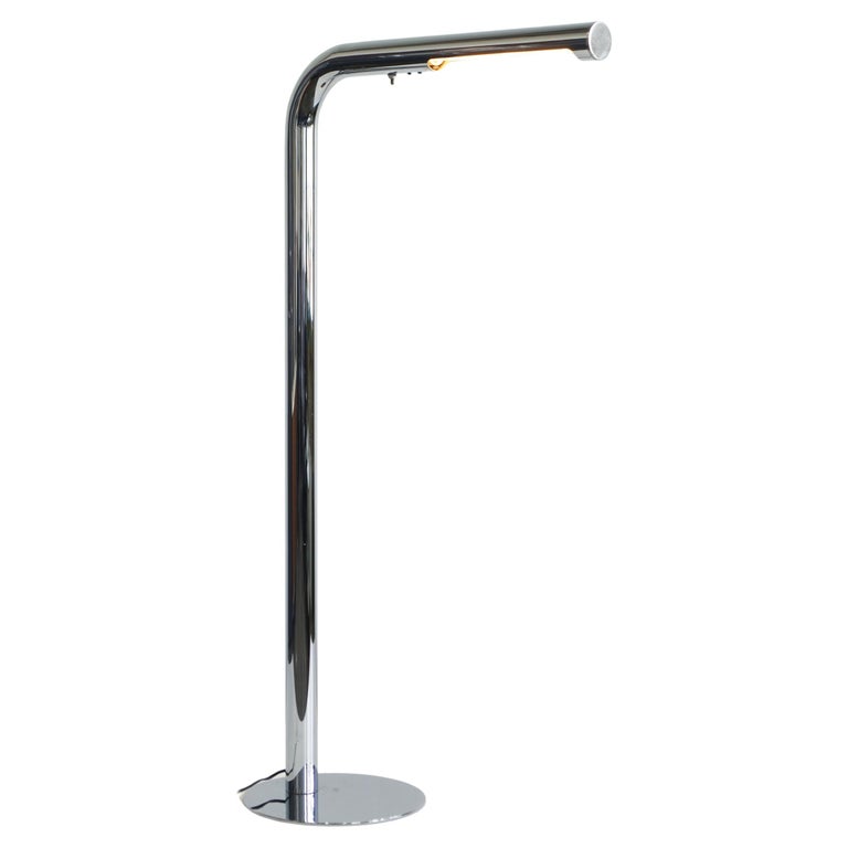 1970's, Robert Sonneman Chrome Tube Floor Lamp Reading Light For Sale ...