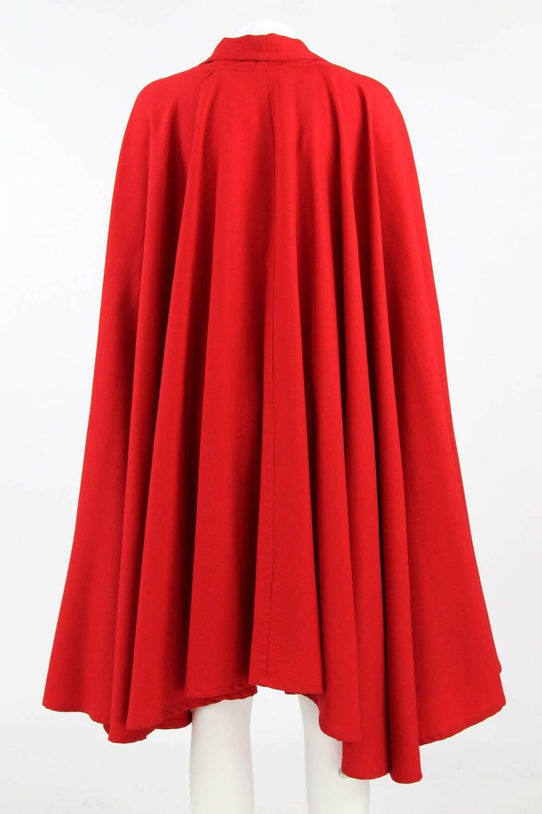 1970s Roberta di Camerino Red Wool Cape at 1stDibs