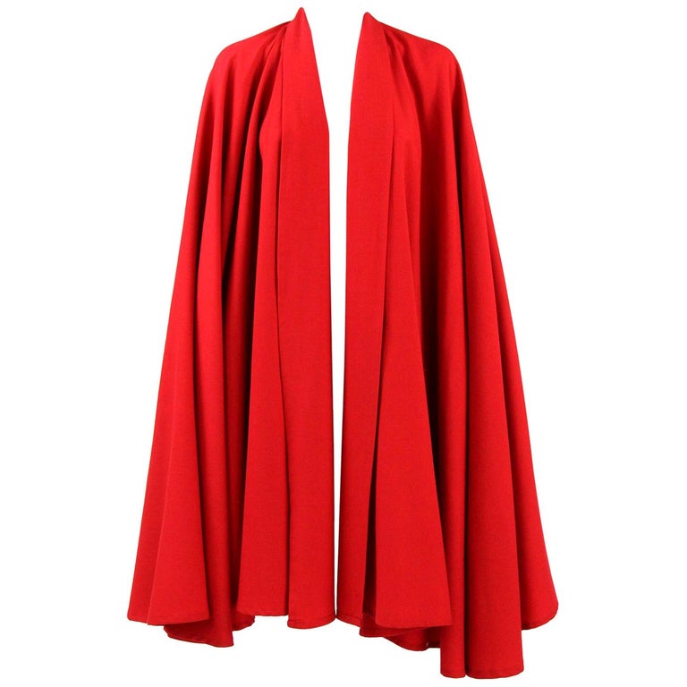 1970s Roberta di Camerino Red Wool Cape at 1stDibs
