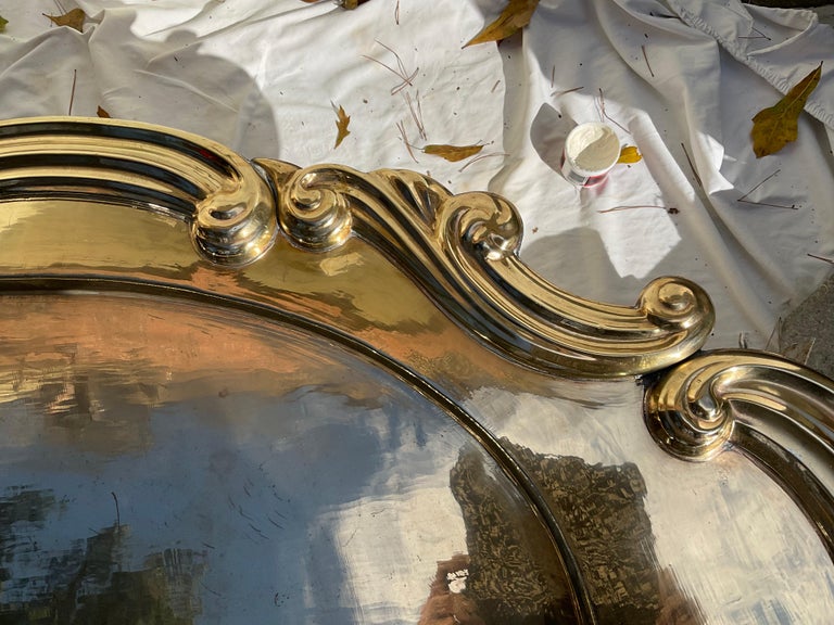 1970s, Rococo Brass Tray Table and Base For Sale at 1stDibs