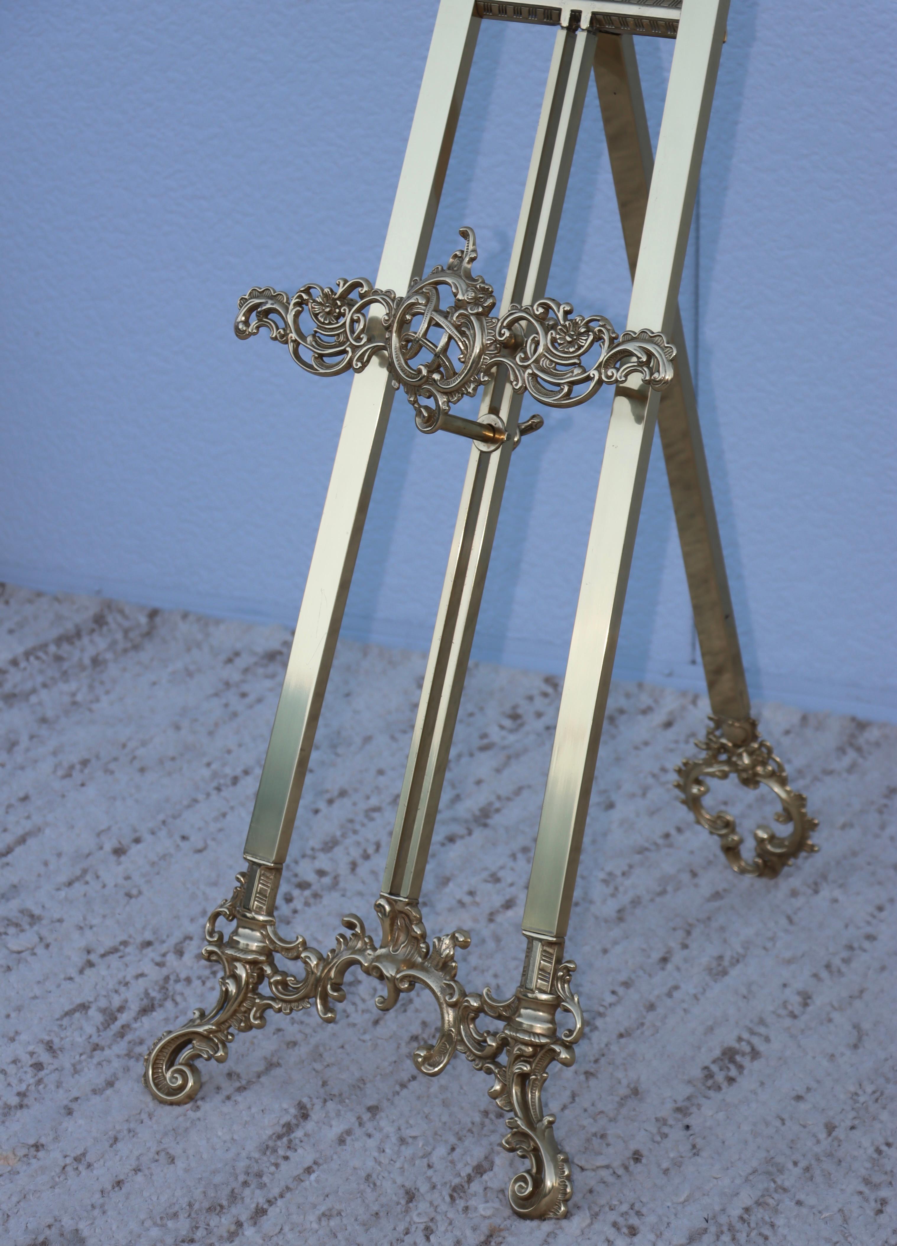 1970's Rococo Style Italian Brass Easel at 1stDibs