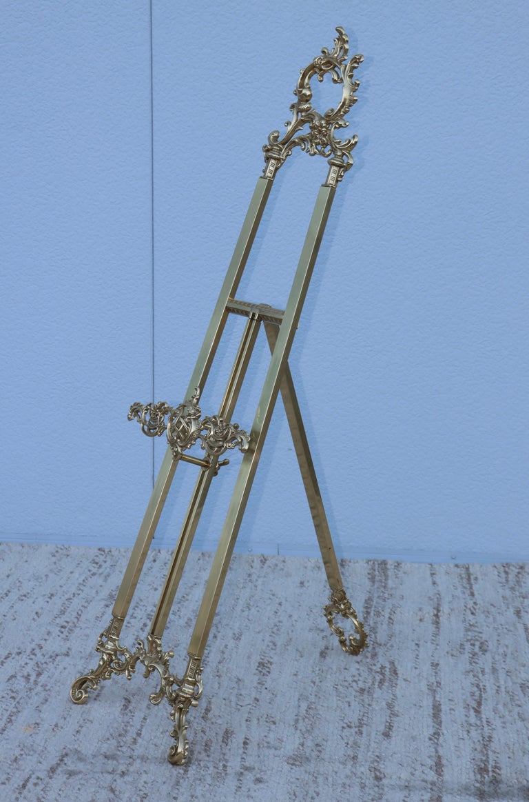 1970's Rococo Style Italian Brass Easel For Sale at 1stDibs