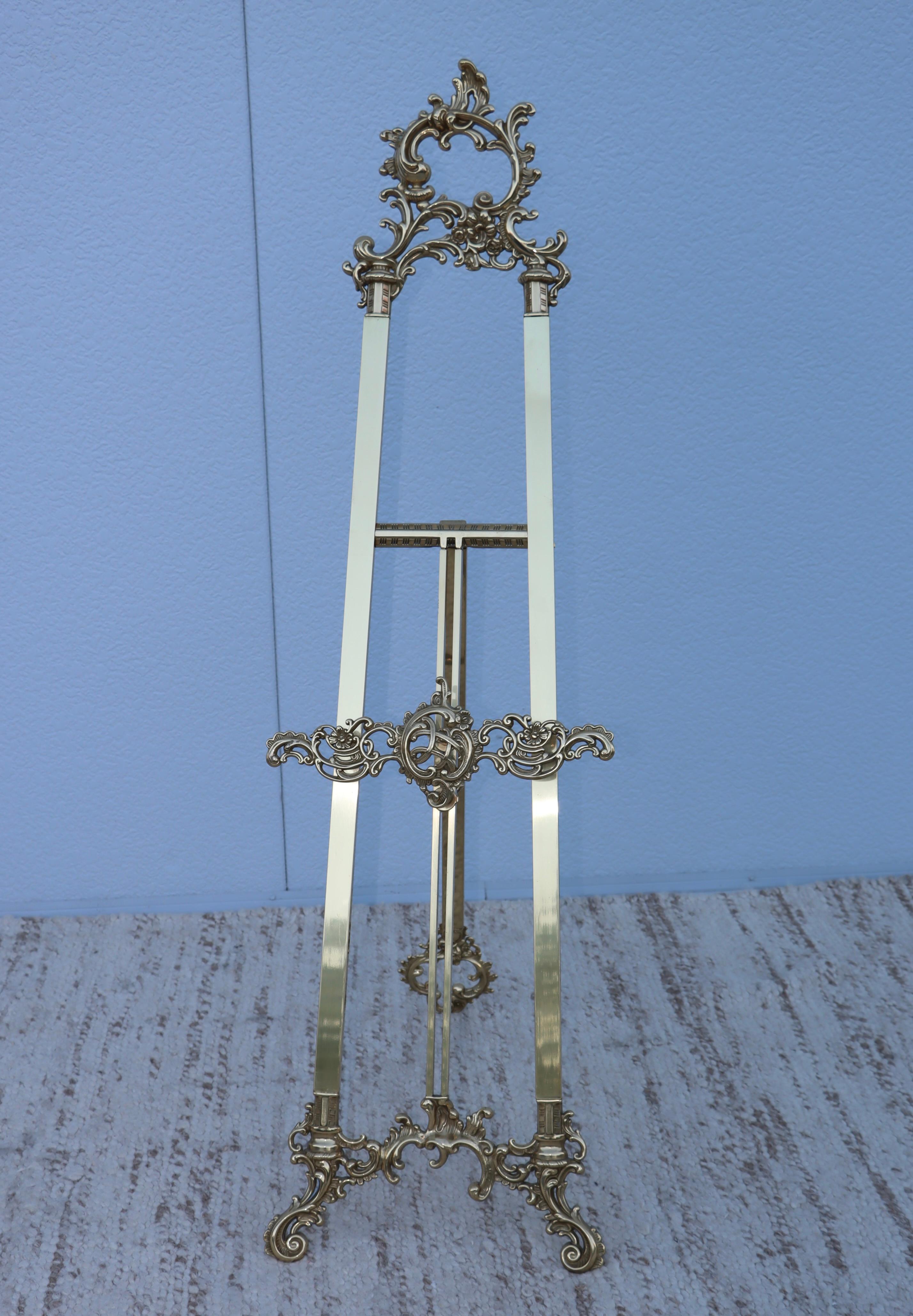 1970's Rococo Style Italian Brass Easel at 1stDibs