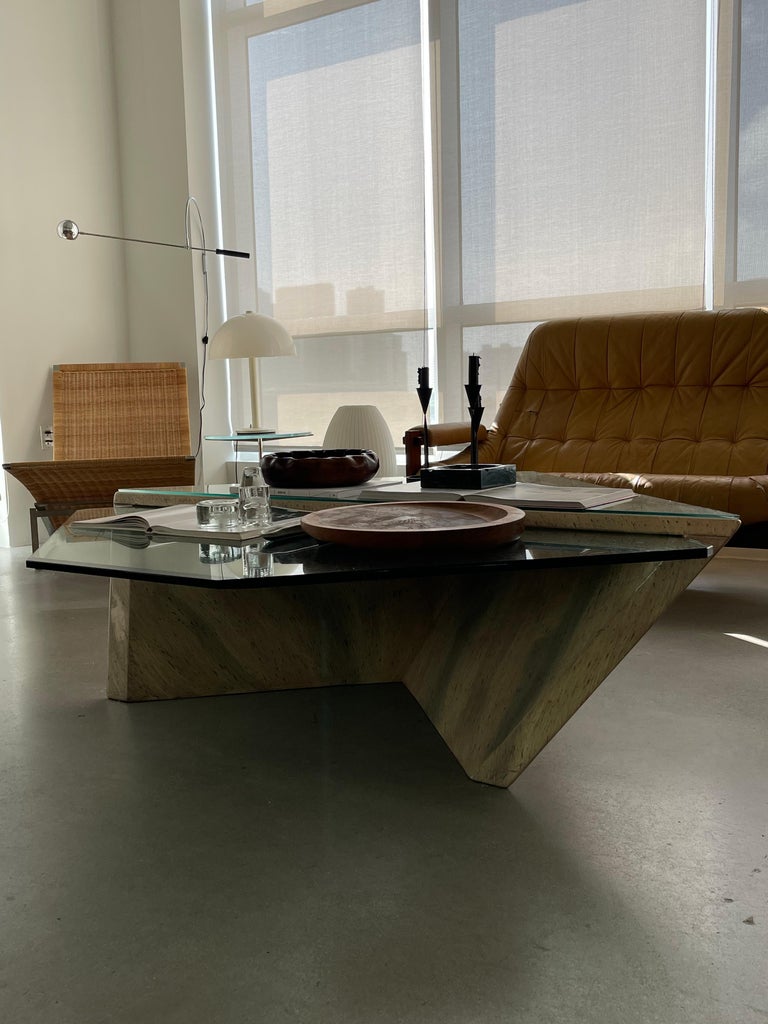 1970s Roger Rougier Post Modern Geometric Cantilever Coffee Table at ...