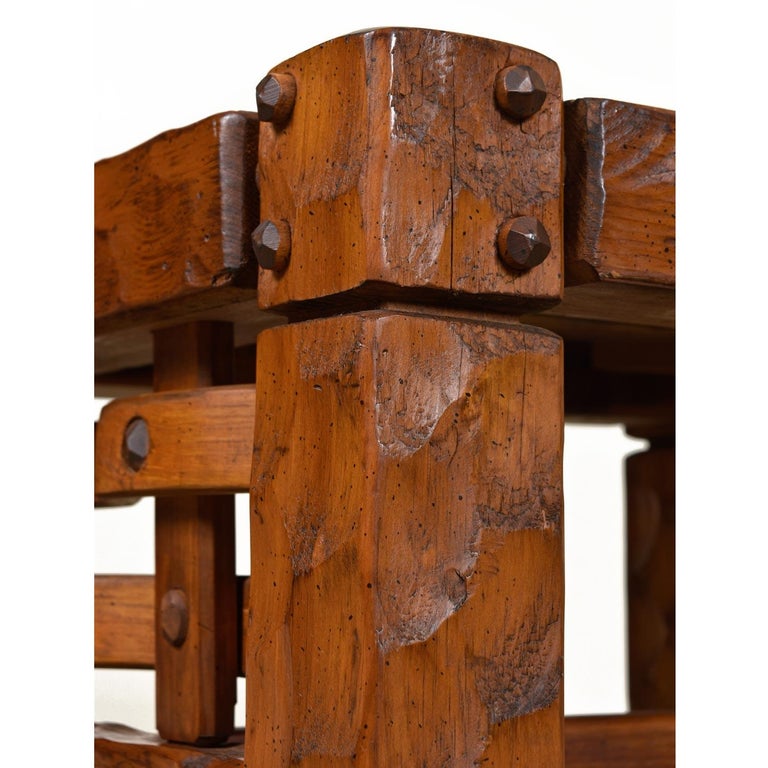 1970's Rustic Modern Solid Knotty Pine Lodge Style End Table by Null ...