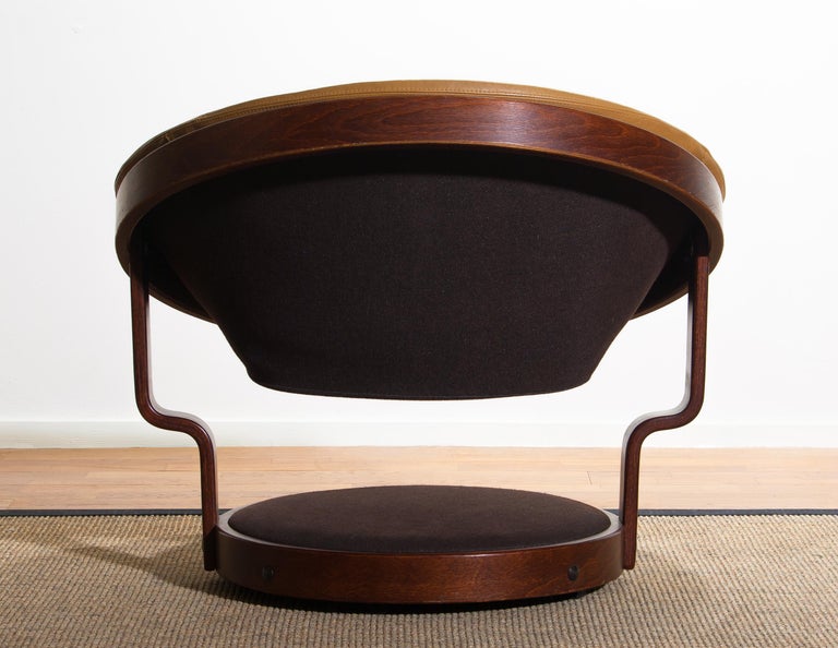 1970s Scandinavian Circle Shaped Swivel Chair by Oddmund Vad in Camel ...