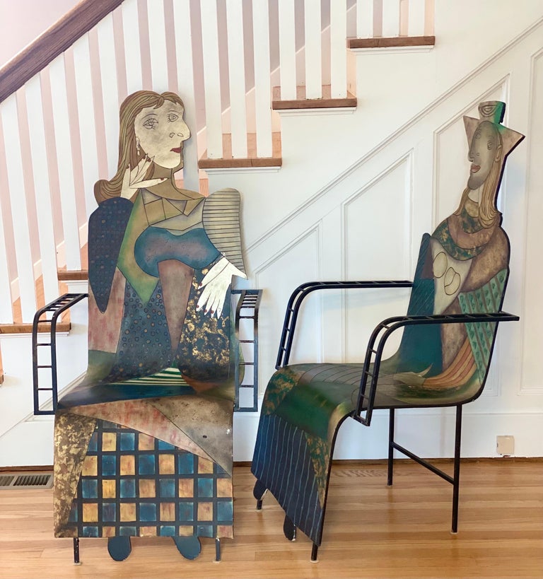 1970s Sculptural Picasso Style Bentwood and Steel Armchairs – a Pair ...