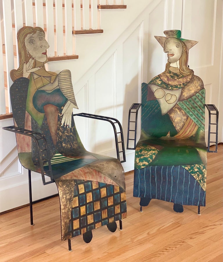 1970s Sculptural Picasso Style Bentwood and Steel Armchairs – a Pair ...