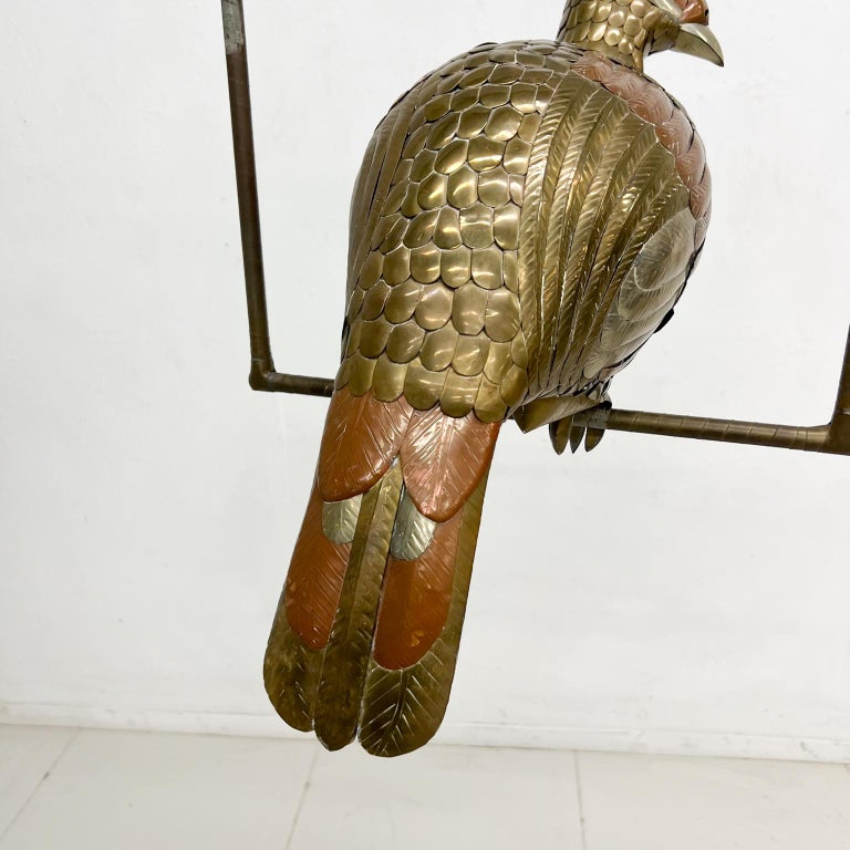 1970s Sergio Bustamante Mixed Metal Cockatiel Perched on Swing Mexico ...