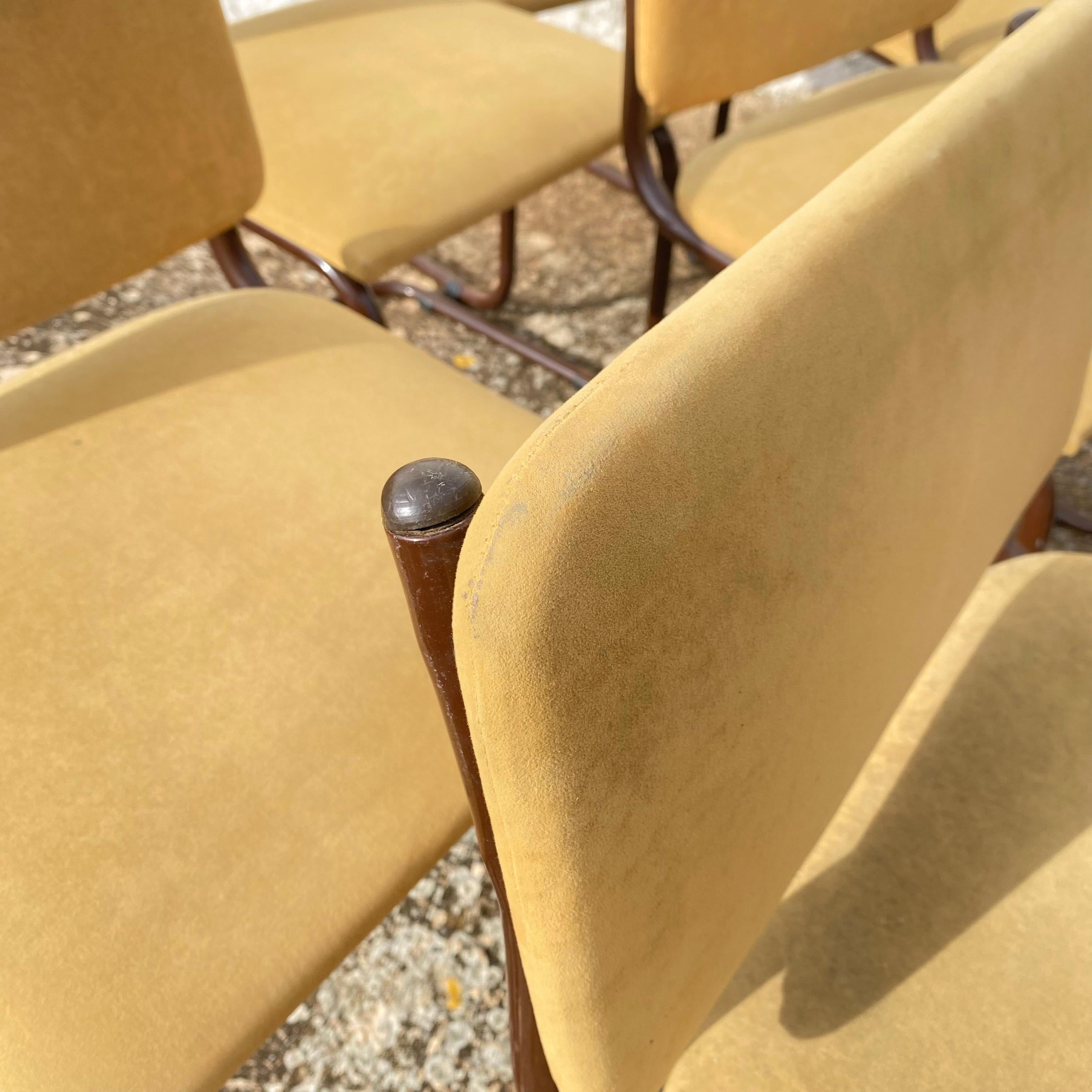 1970s Set of 13 "Cesca" Style Chairs in Suede For Sale at 1stDibs