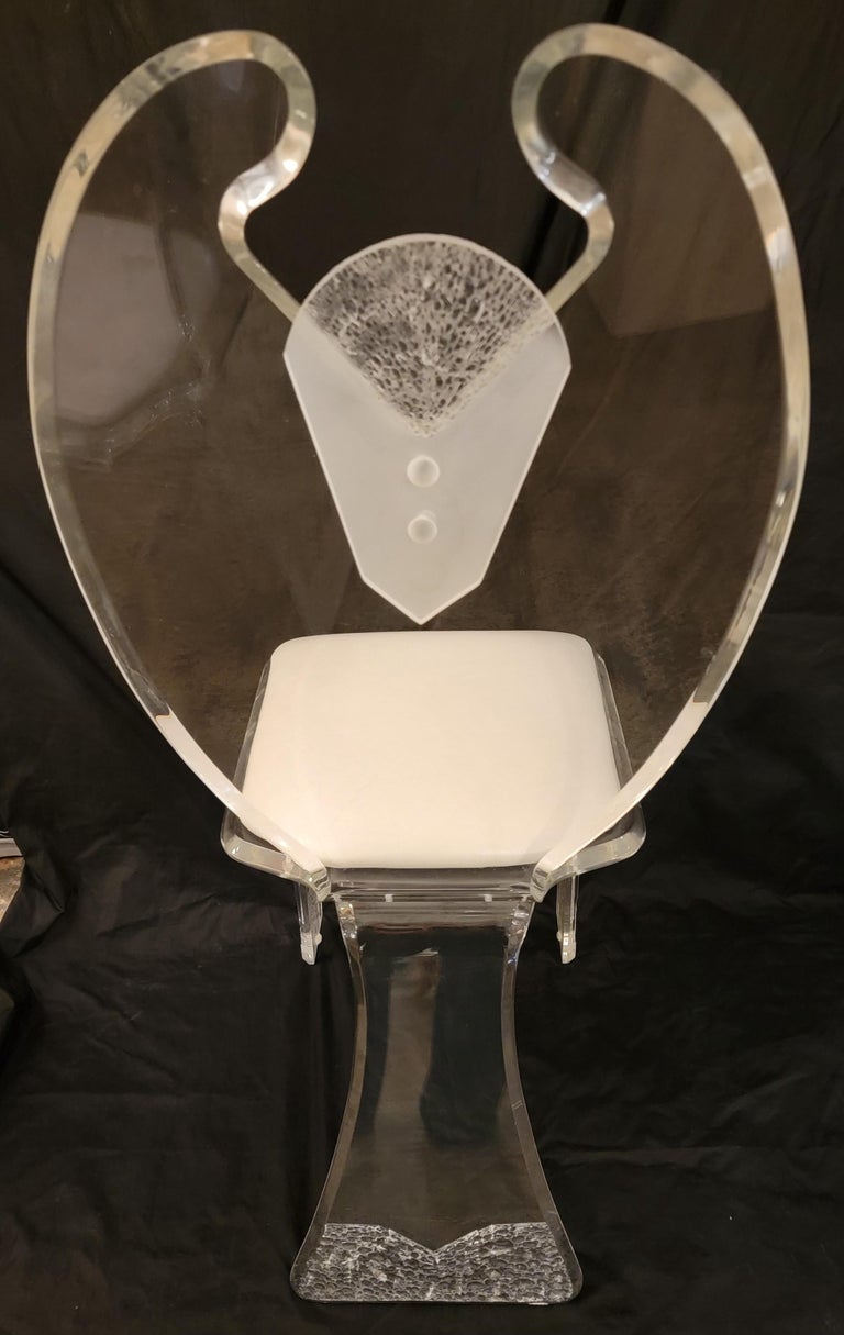 1970s Set of 4 Ice Carved Dining Chairs For Sale at 1stDibs